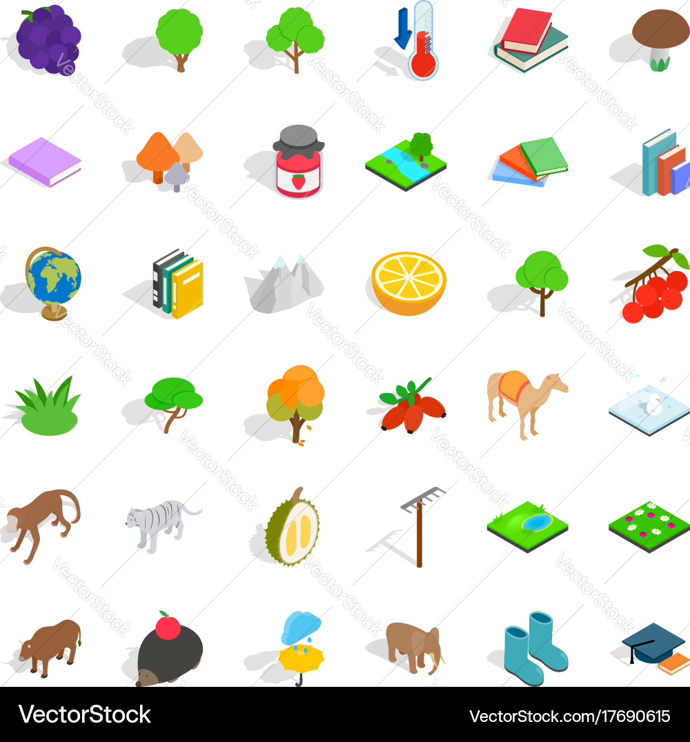 Zoology icons set isometric style Royalty Free Vector Image