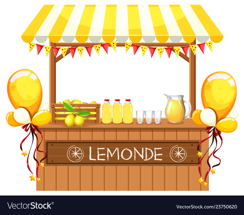 A wooden lemonade shop Royalty Free Vector Image A wooden lemonade shop Royalty Free Vector Image