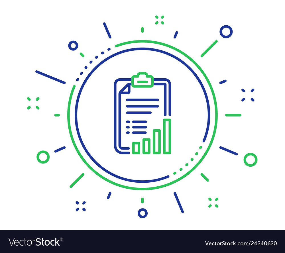 Checklist line icon graph chart sign Royalty Free Vector