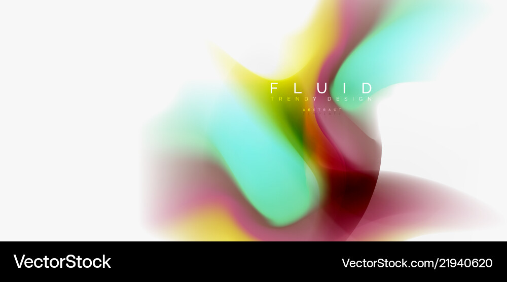 Color flowing wave trendy liquid design template Vector Image