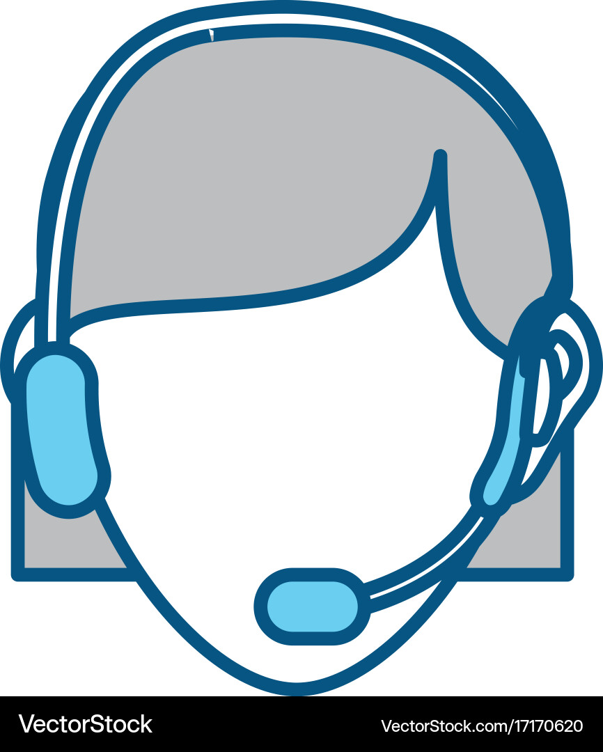 Face woman call center Royalty Free Vector Image