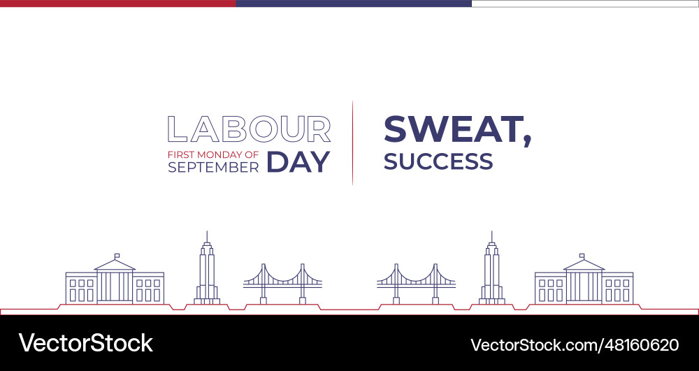 Labor day banner design with tagline Royalty Free Vector