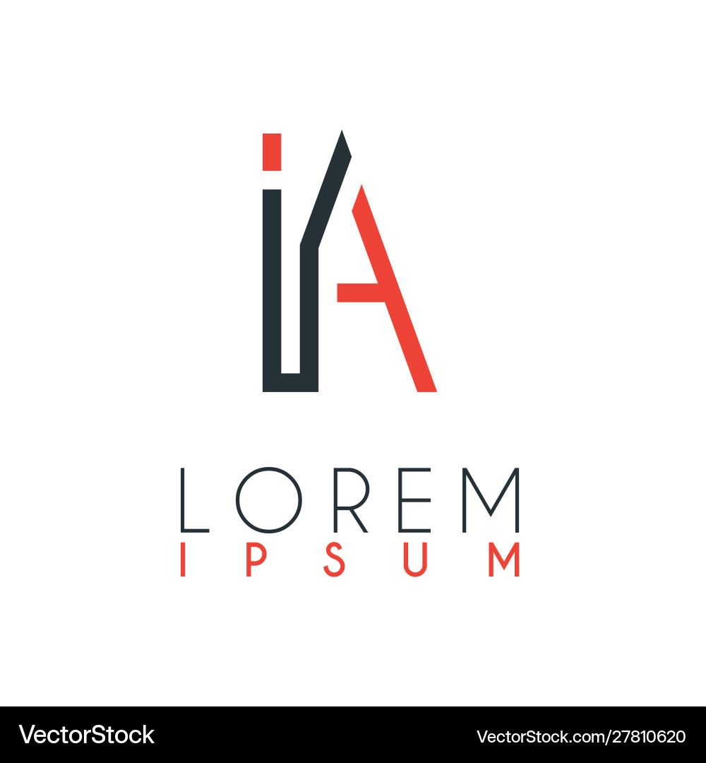 Logo between letter i and a or ia Royalty Free Vector Image
