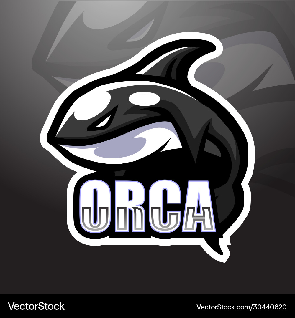 Orca mascot esport logo design Royalty Free Vector Image