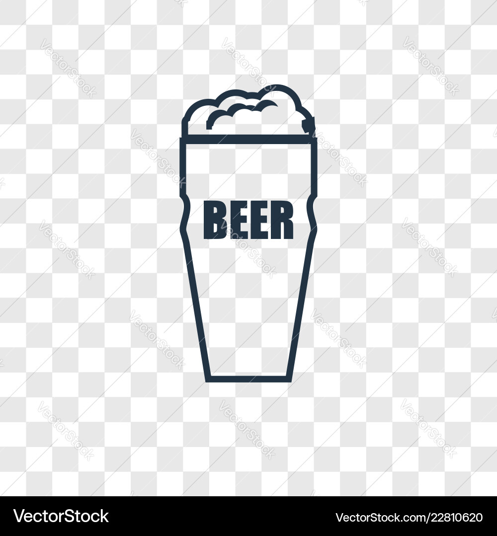 Pint of beer concept linear icon isolated Vector Image