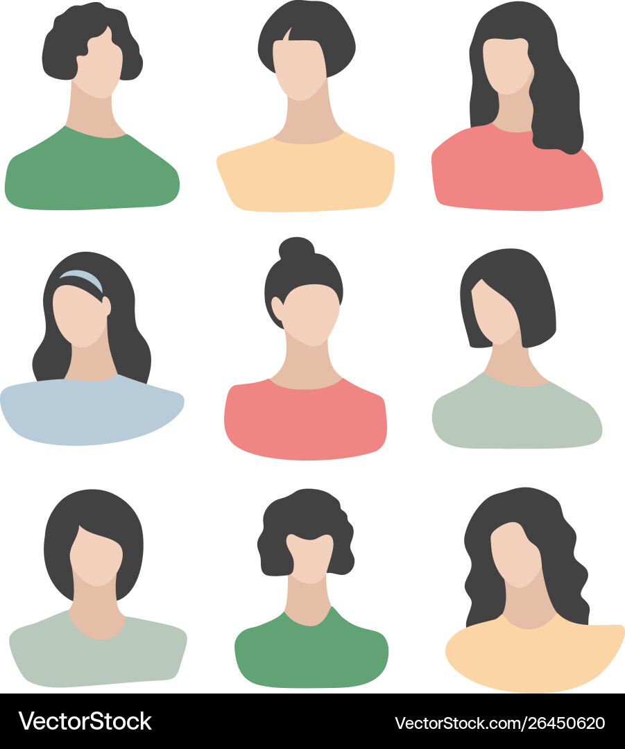 Set abstract women without face with modern Vector Image