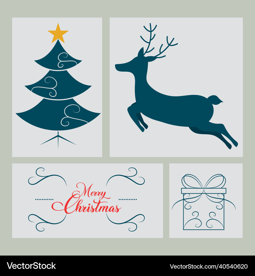 Set of merry christmas Royalty Free Vector Image