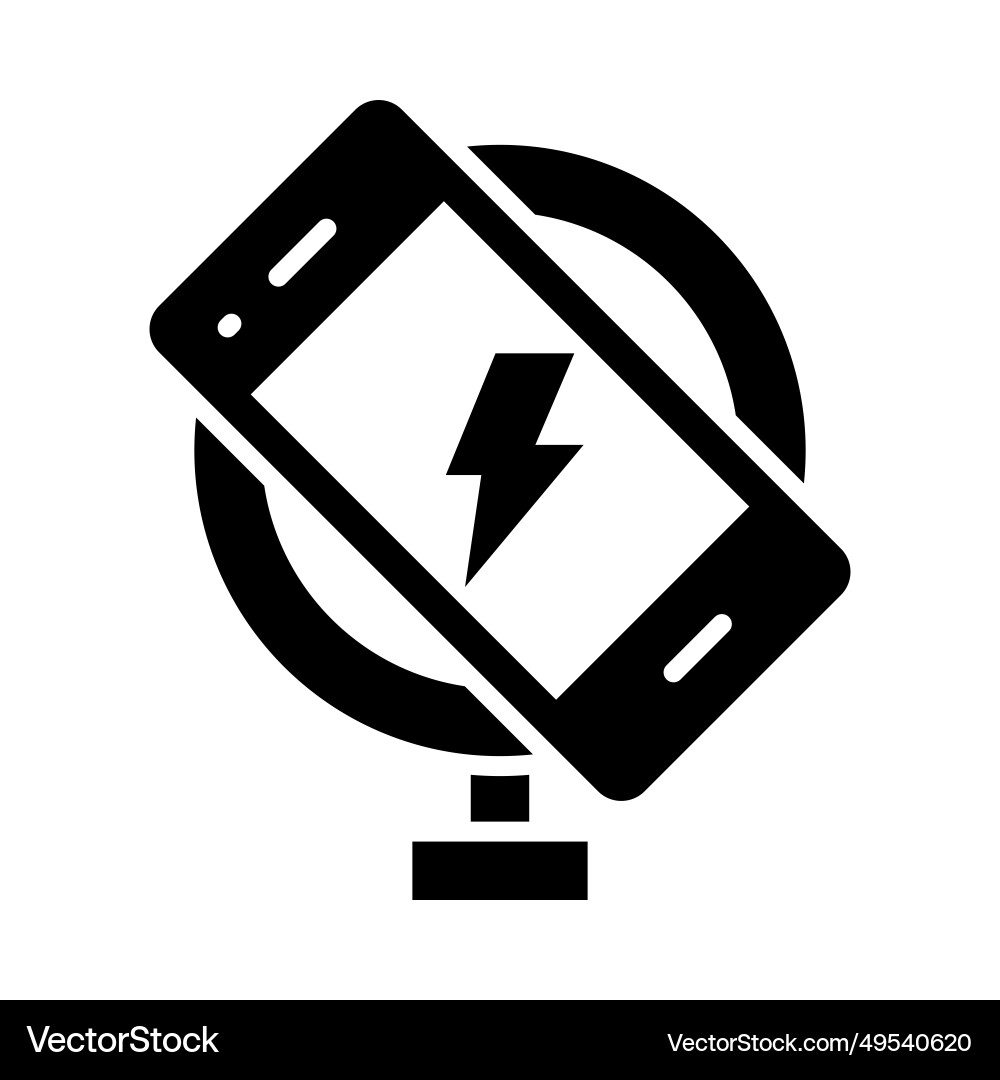 Wireless charger glyph icon for personal Vector Image