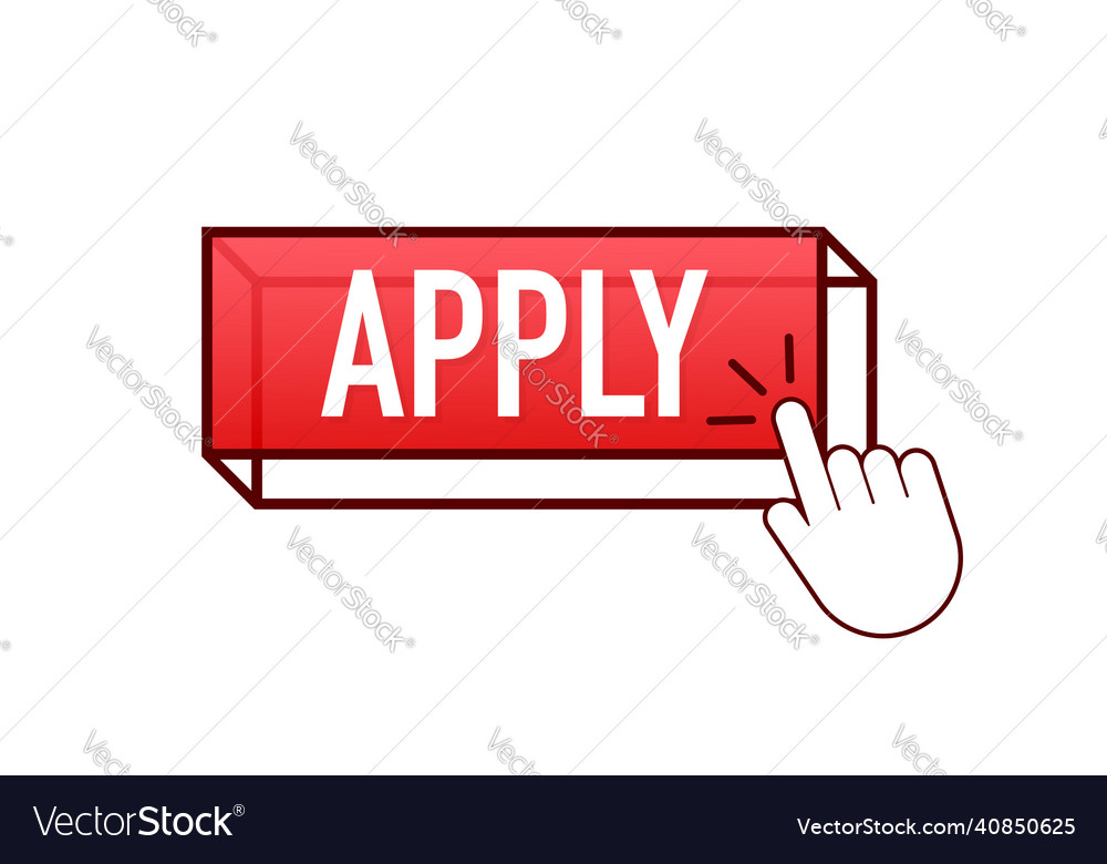 Apply with cursor button internet icon pointer Vector Image