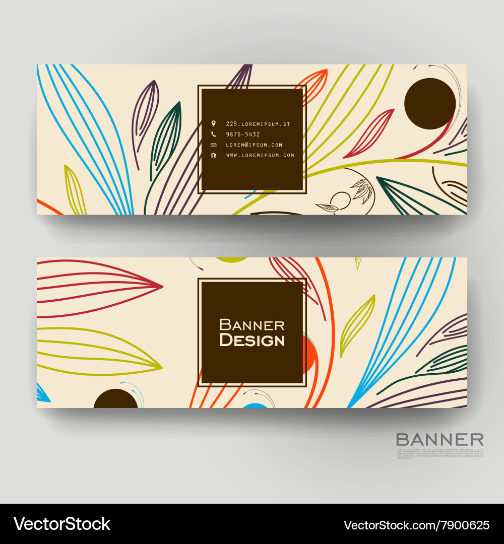Beautiful banner template with floral Royalty Free Vector