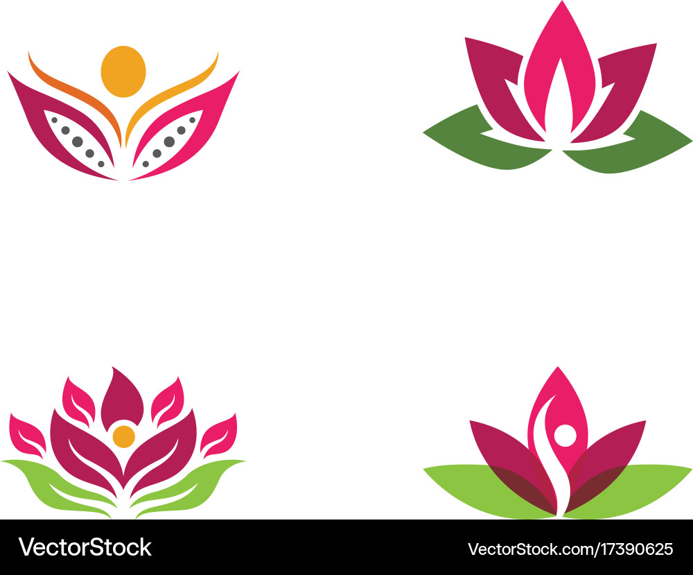 Beauty lotus logo template Royalty Free Vector Image