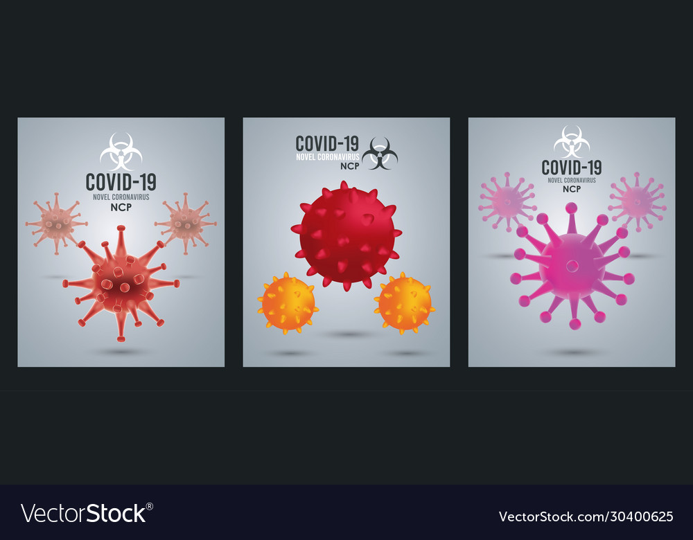 Covid19 particles campaign patterns posters Vector Image