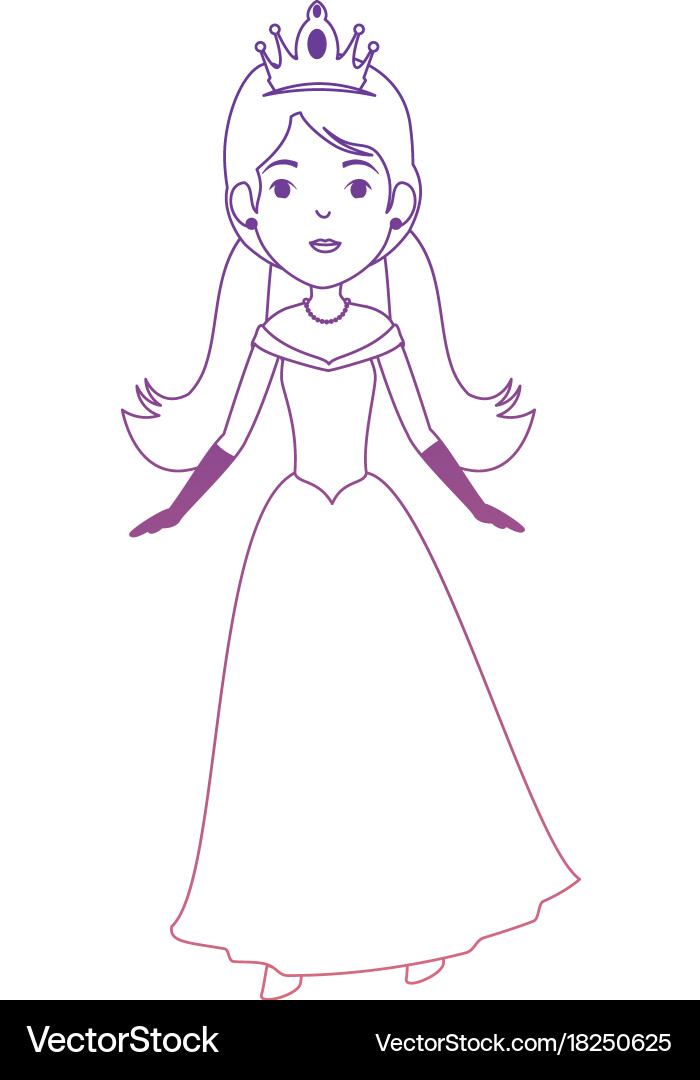 Cute fantasy princess character Royalty Free Vector Image