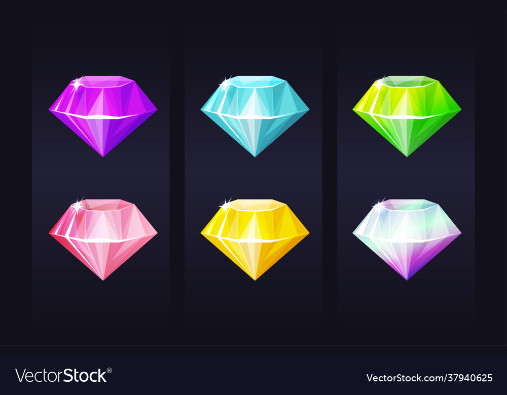 Diamond multicolored jewel gem bright precious Vector Image