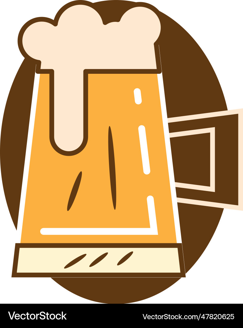 Isolated colored beer mug with foam icon Vector Image
