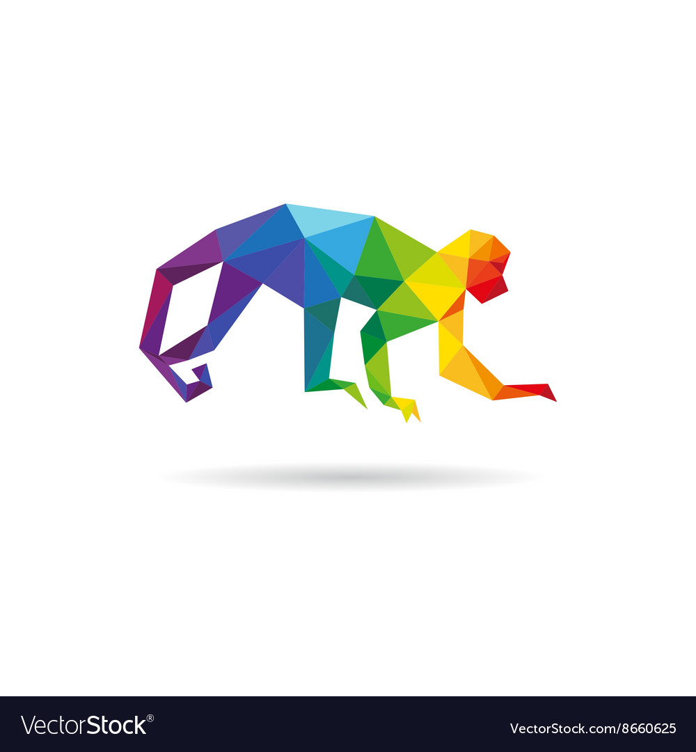 Monkey abstract triangle design element Royalty Free Vector
