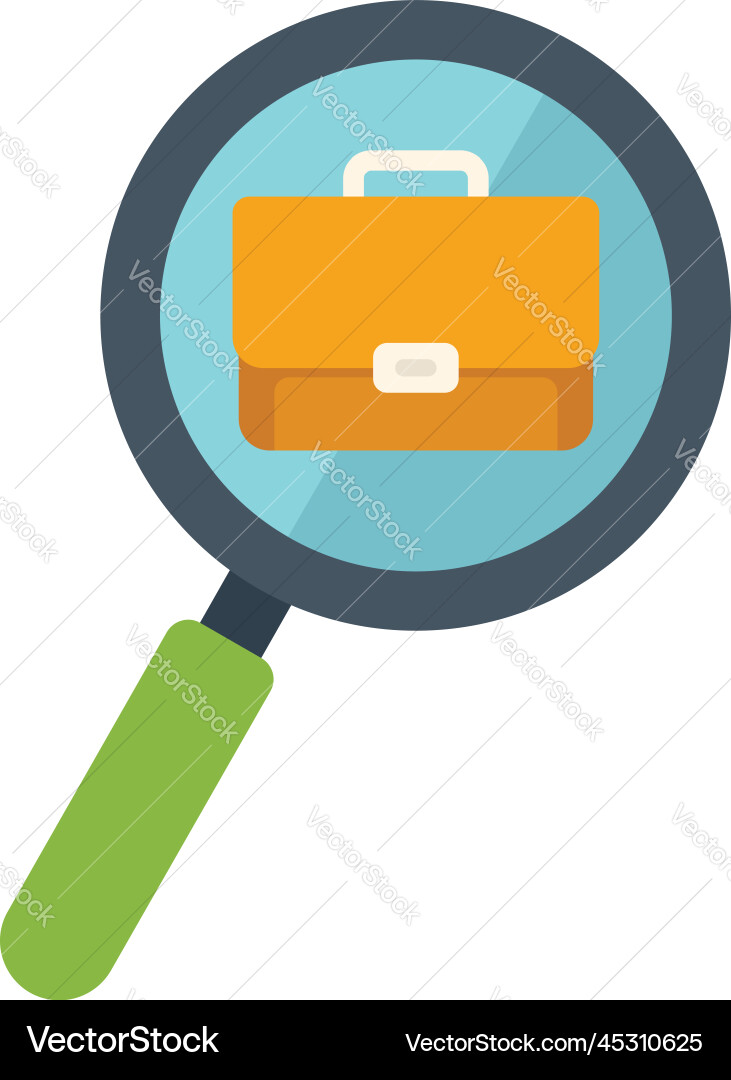Search job icon flat business computer Royalty Free Vector