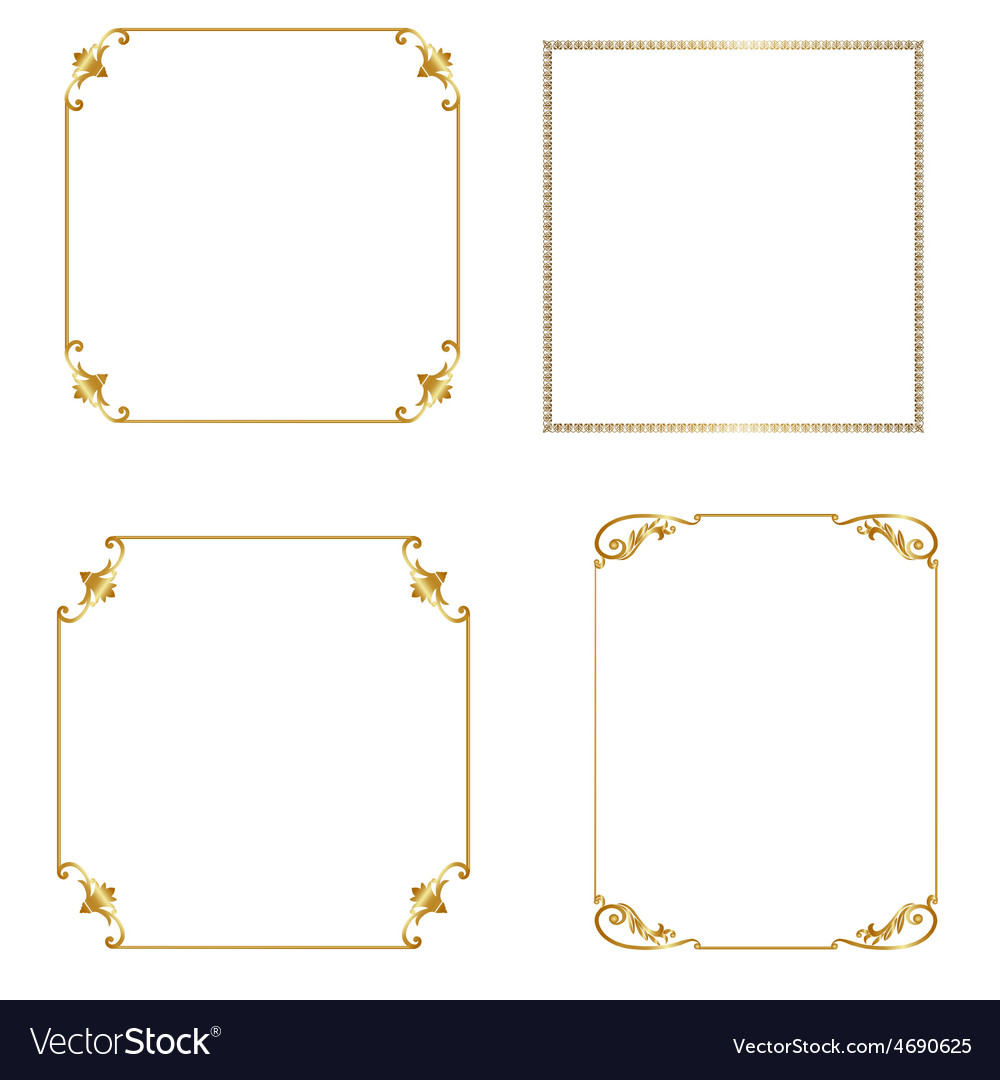Set gold frames Royalty Free Vector Image - VectorStock