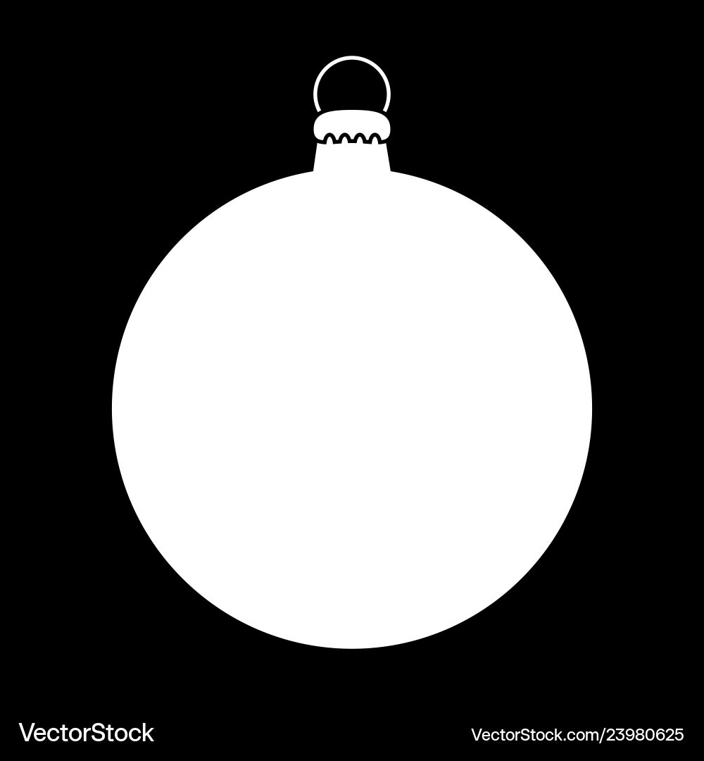 Simple bauble outline for christmas tree isolated Vector Image