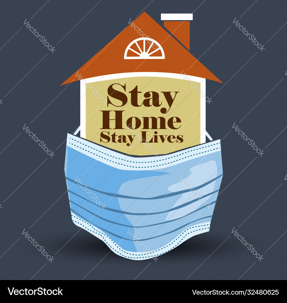 Stay home safe - lettering typography poster Vector Image