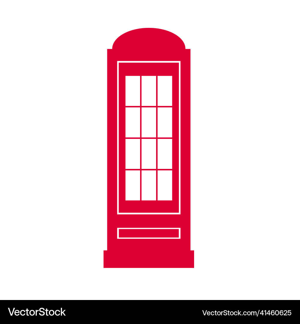 Telephone booth simple red icon on white Vector Image