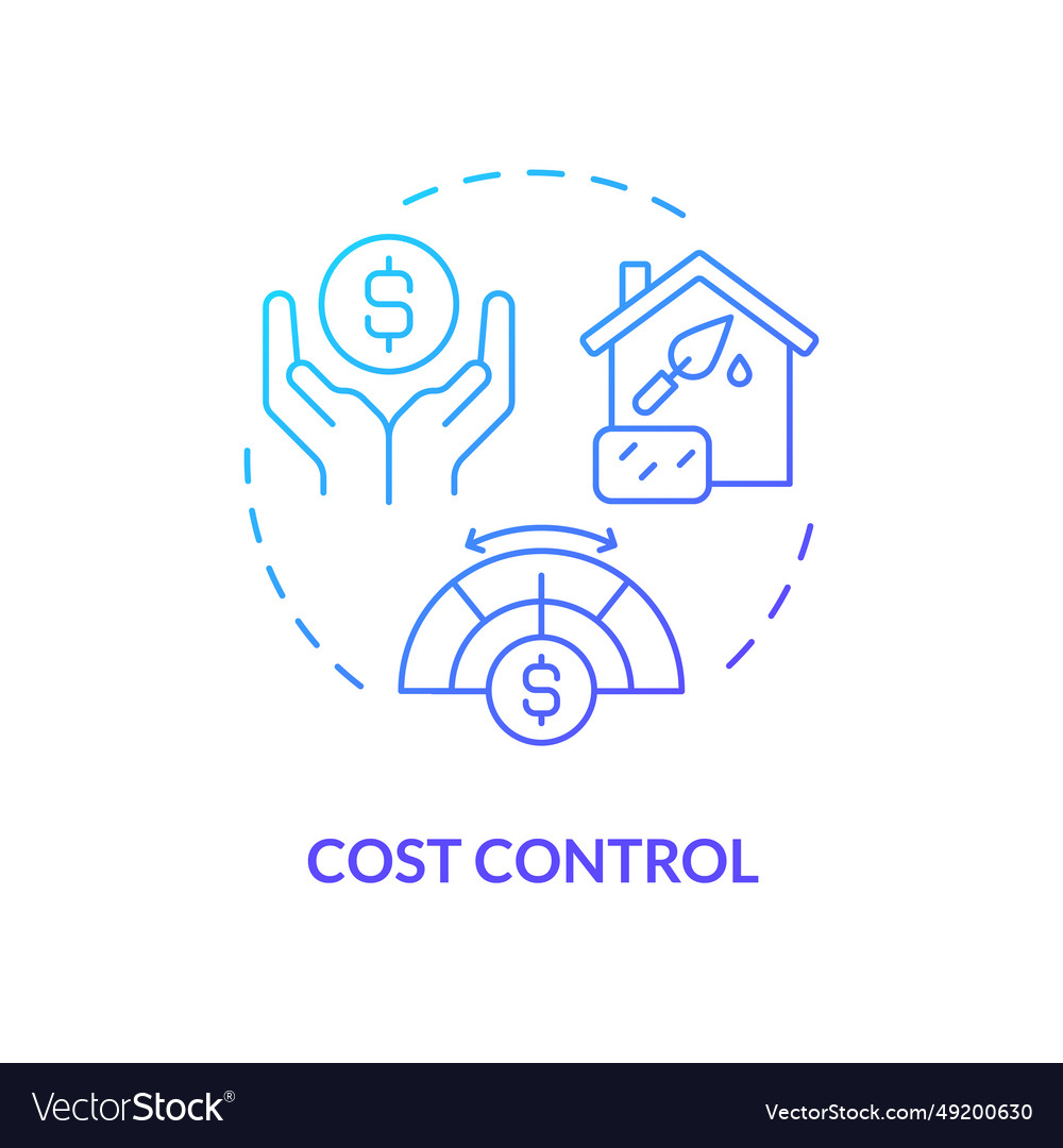 2d thin line gradient icon cost control concept Vector Image