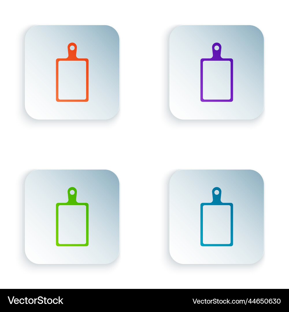 Color cutting board icon isolated on white Vector Image