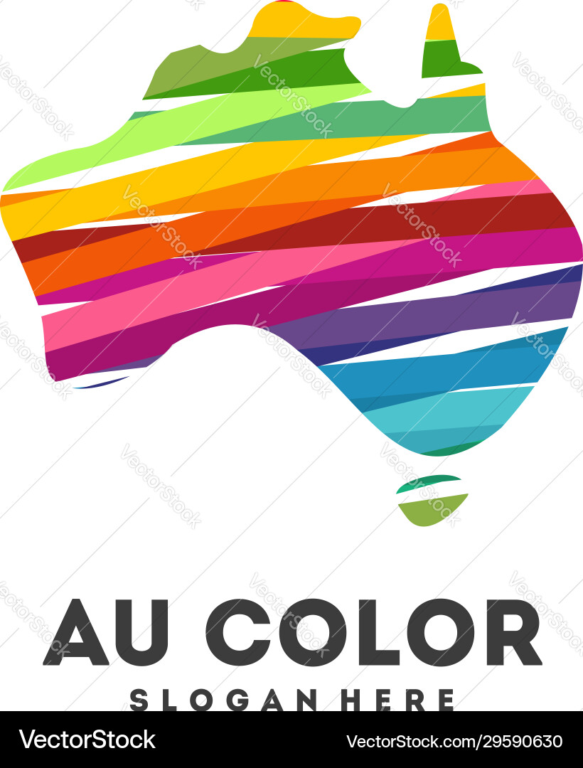 Colorful australian iconic map australian Vector Image