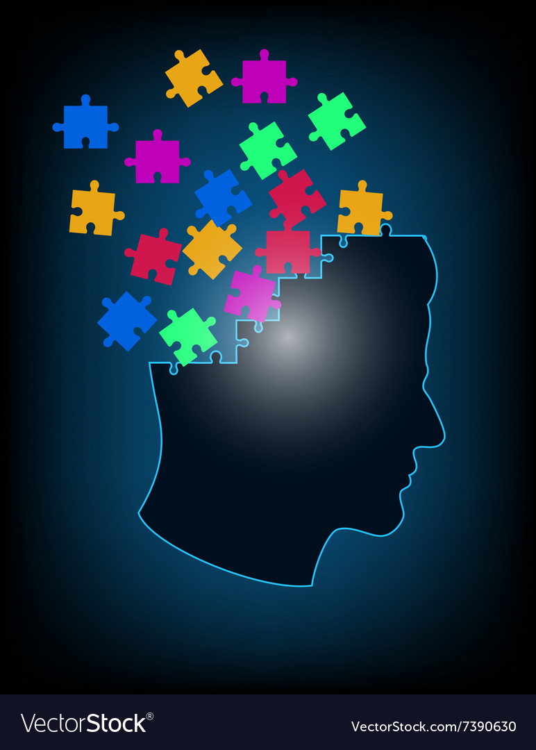 Concept puzzle brain Royalty Free Vector Image Concept puzzle brain Royalty Free Vector Image