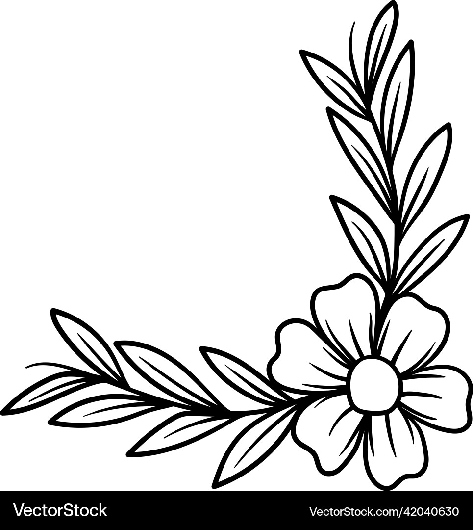 Floral line art design template Royalty Free Vector Image