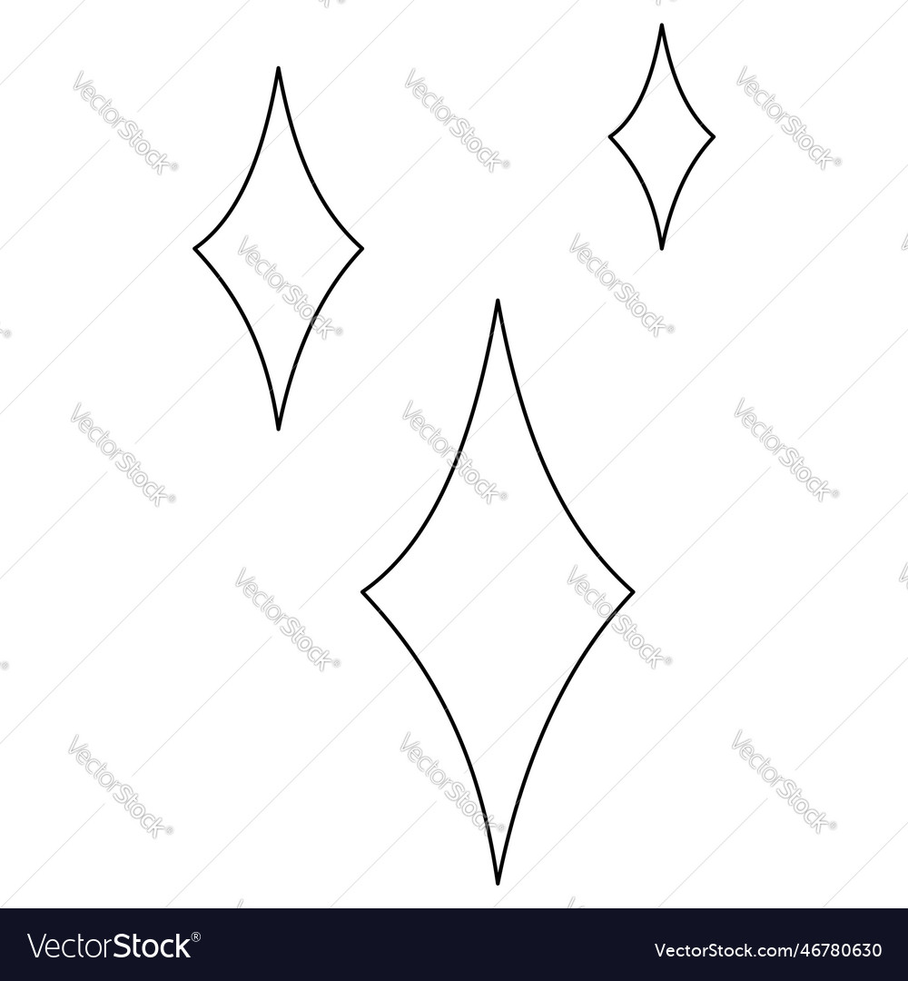 Geometric shape diamond rhombus or stars doodle Vector Image