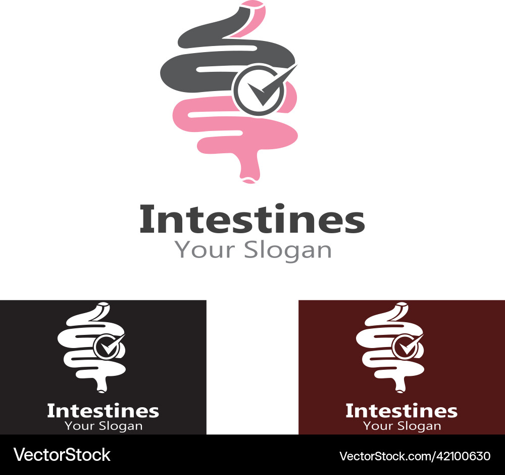 Intestine human logo collections organ Royalty Free Vector