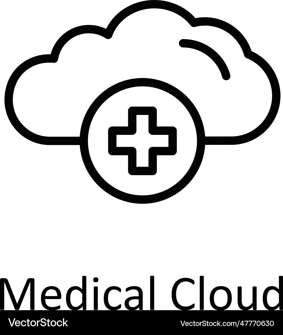Medical cloud outline icon design Royalty Free Vector Image