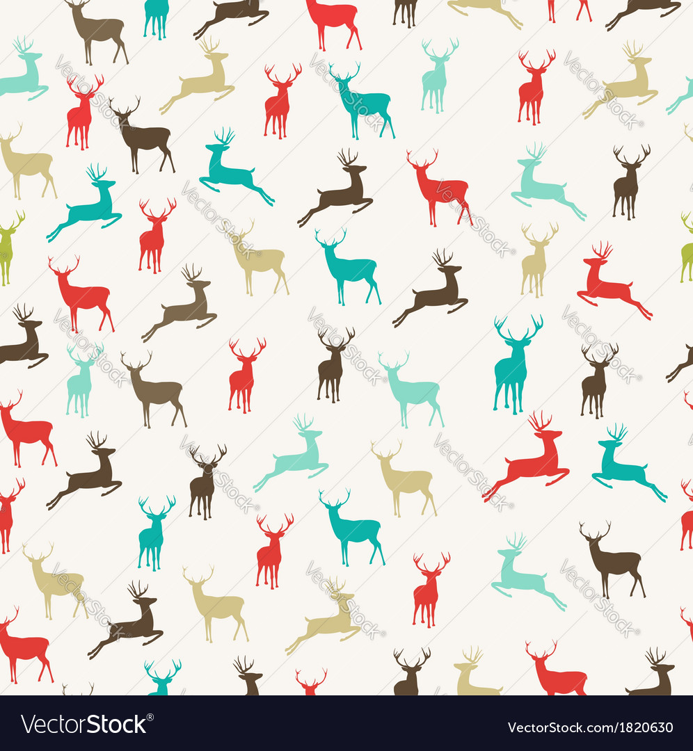 Merry christmas reindeer seamless pattern Vector Image