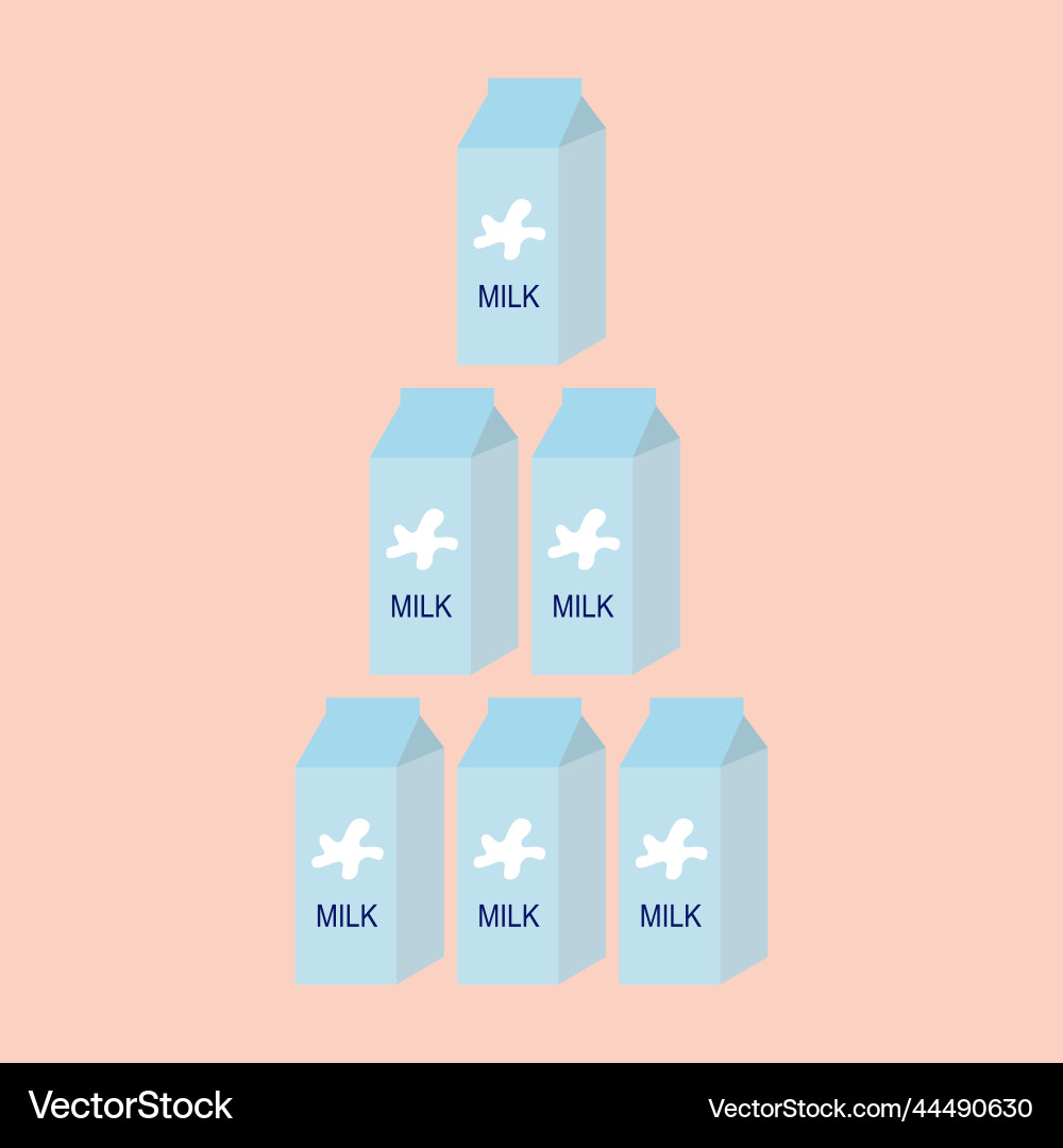 Milk dairy product packaging on orange background Vector Image