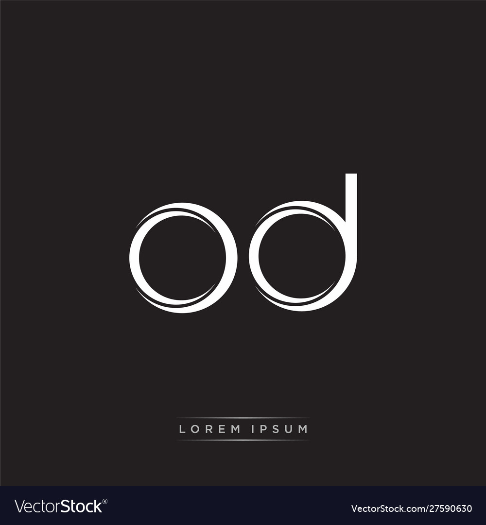 Od initial letter split lowercase logo modern Vector Image