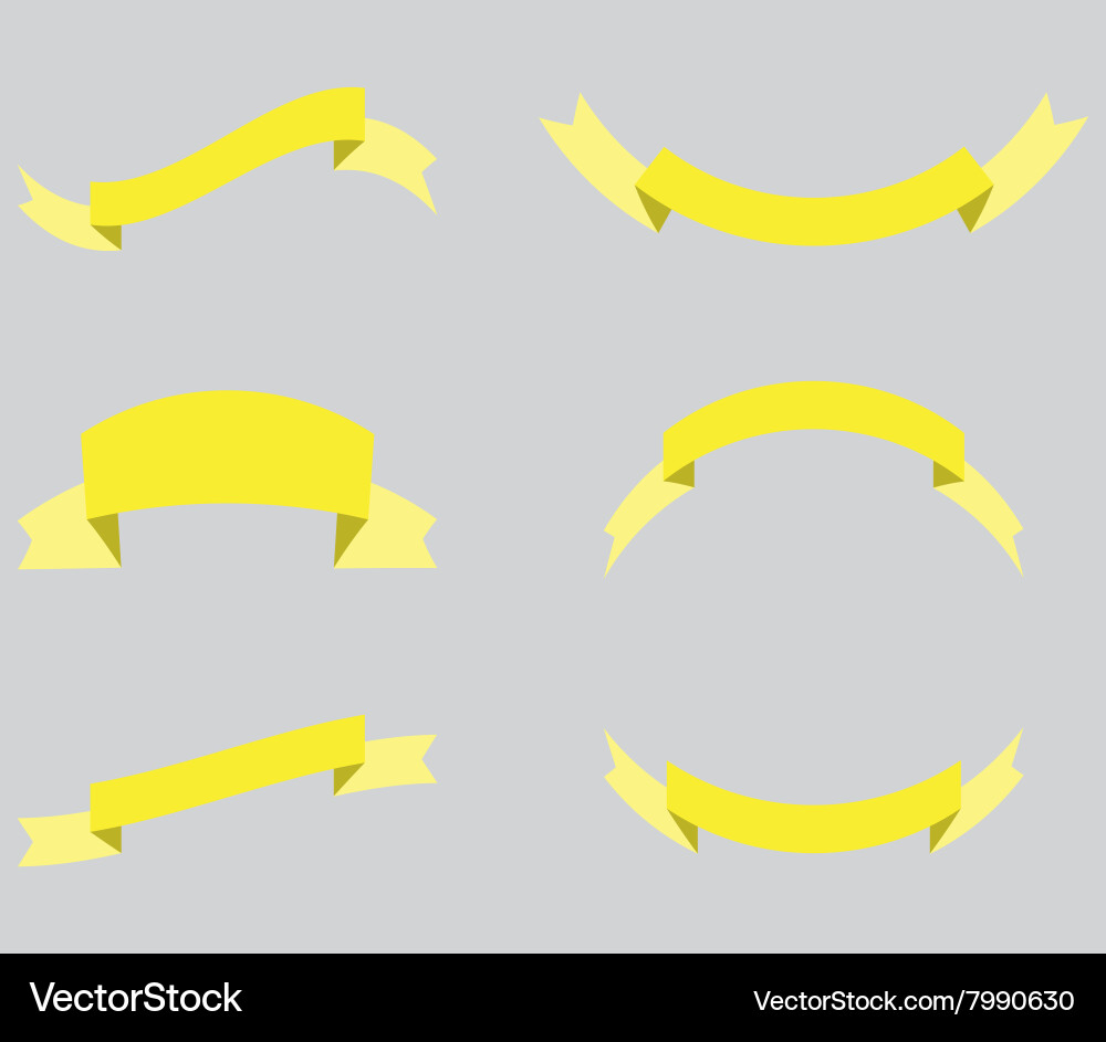 Ribbon decoration yellow color Royalty Free Vector Image