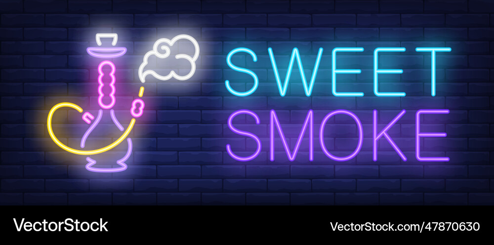 Sweet smoke neon sign Royalty Free Vector Image