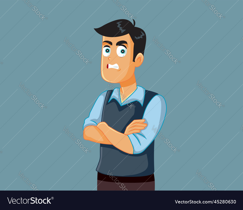 Upset disappointed man complaining cartoon Vector Image Upset disappointed man complaining cartoon Vector Image