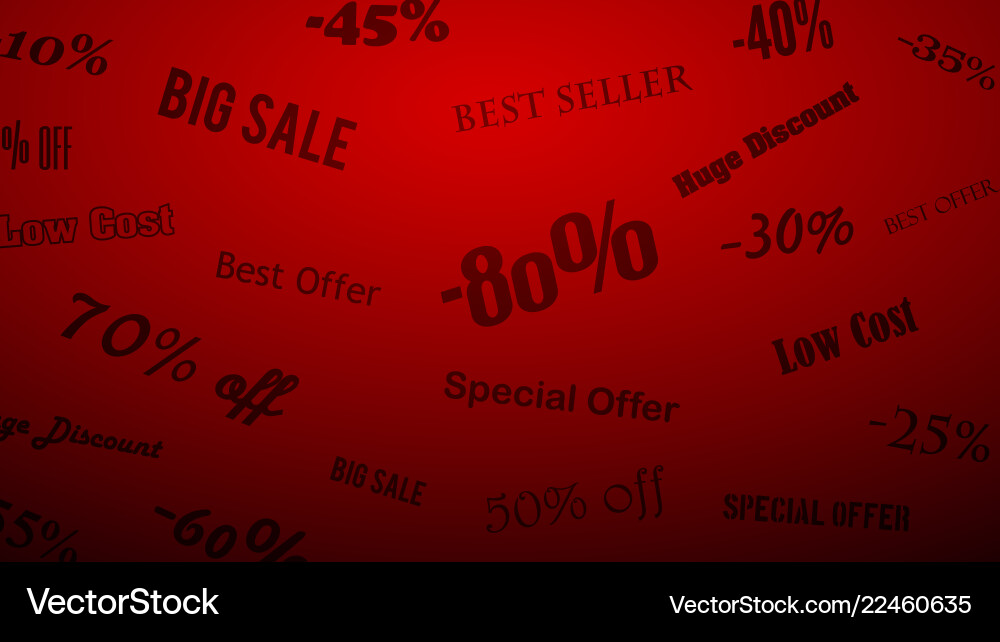 Background on discounts and special offers Vector Image