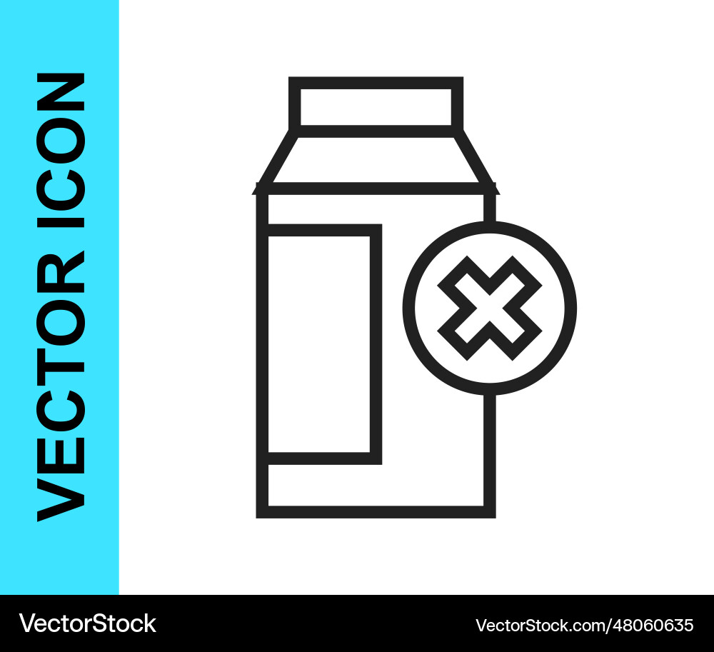 Black line lactose intolerance icon isolated on Vector Image