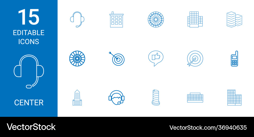 Center icons Royalty Free Vector Image - VectorStock