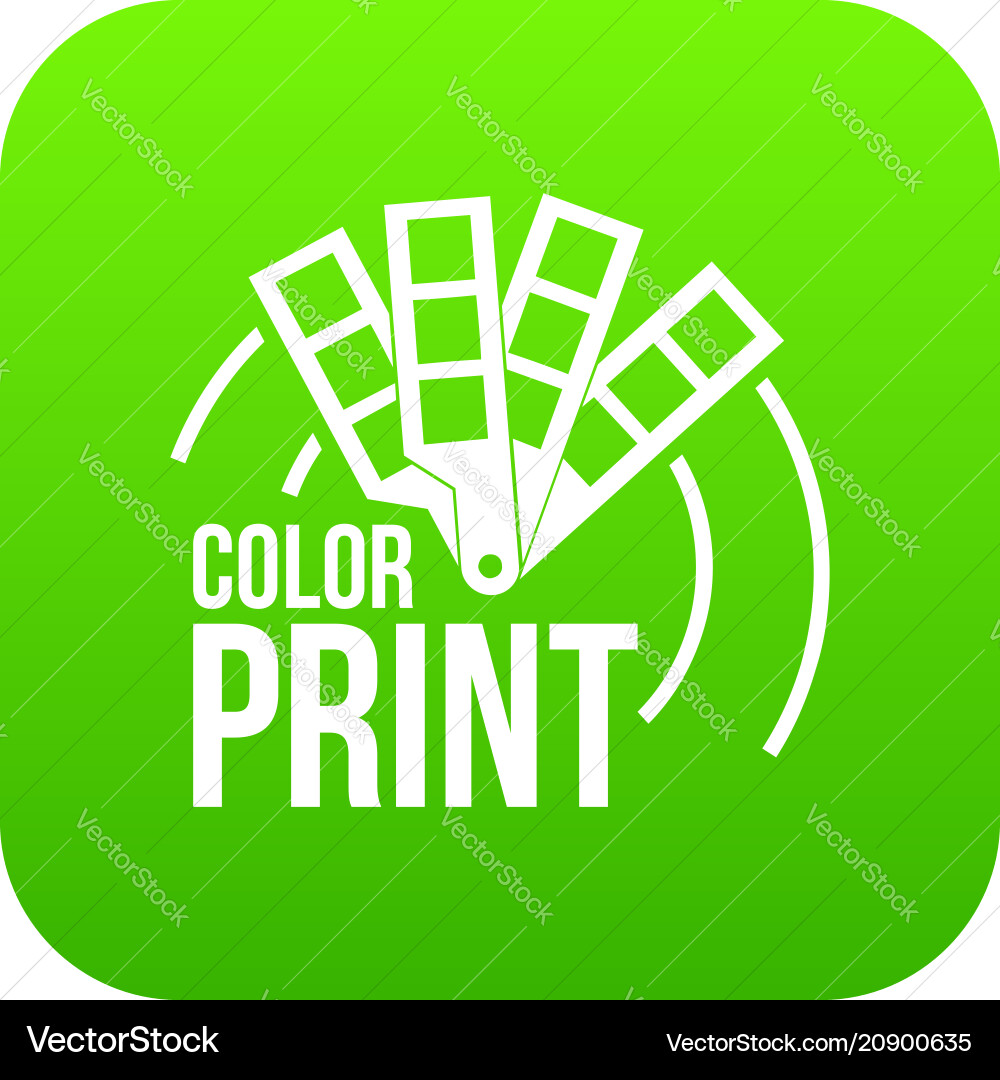 Color print icon green Royalty Free Vector Image
