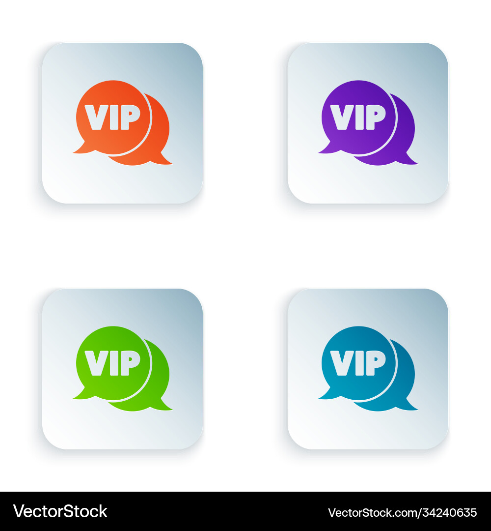 Color vip in speech bubble icon isolated on white Vector Image
