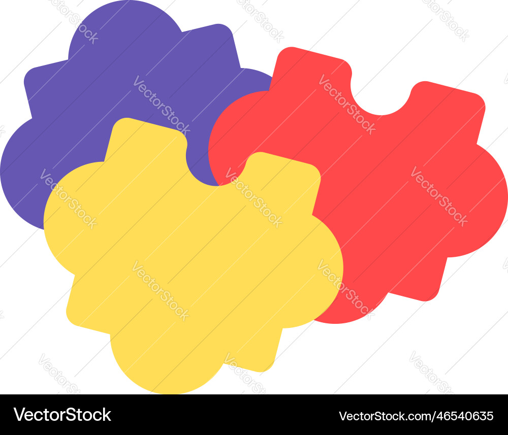 Colorful puzzle pieces connected together Vector Image