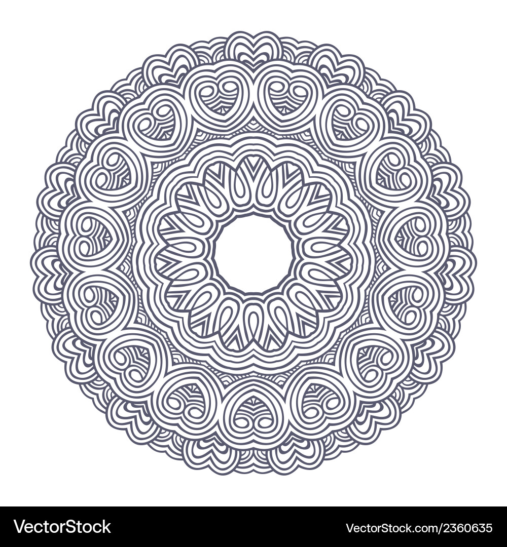 Contemporary doily round lace floral pattern Vector Image