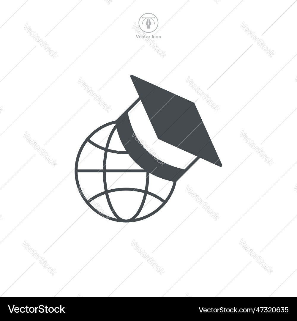 Global education icon symbol template for graphic Vector Image