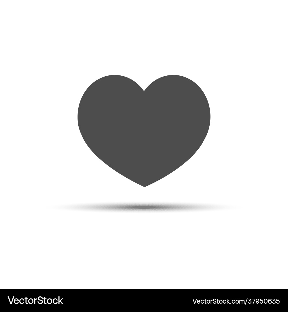Heart icon simple gray isolated on white Vector Image