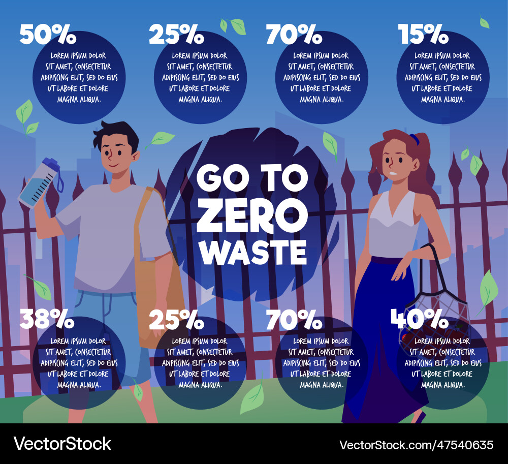 Infographic banner with people walk Royalty Free Vector