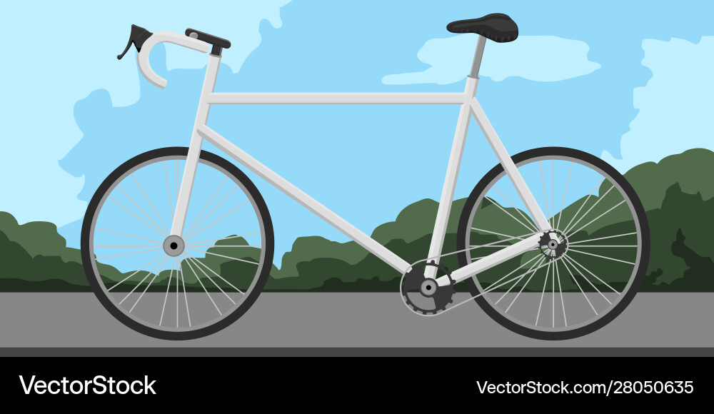 Isolated classic bicycle over a natural landscape Vector Image